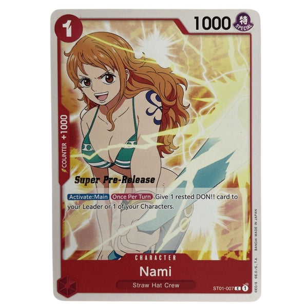 Nami Super Pre-Release Stamped Promo Card One Piece ST01‑007 ...